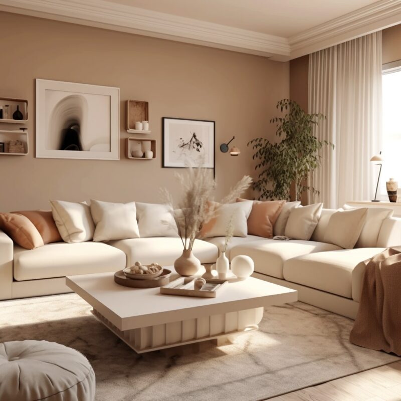 Krem Rengi Salon Dekorasyonu - Güzel Oldu